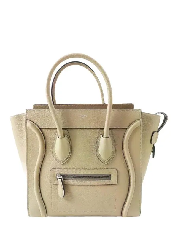 Celine 2019 Micro Drummed Calfskin Luggage Tote Bag - Neutrals