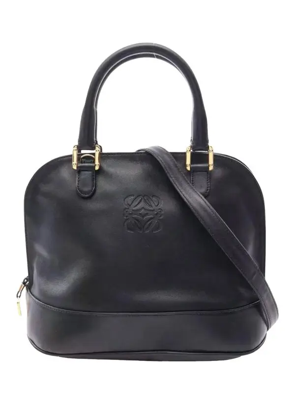 Loewe 2010-2026 Leather Anagram Dome Satchel - Black