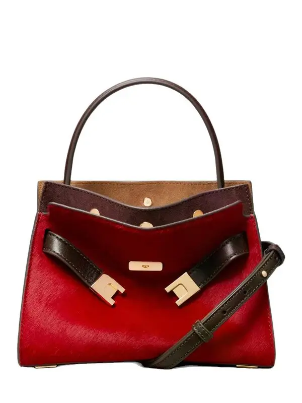 Tory Burch Petite Lee Radziwill Calf-hair Double Bag - Red