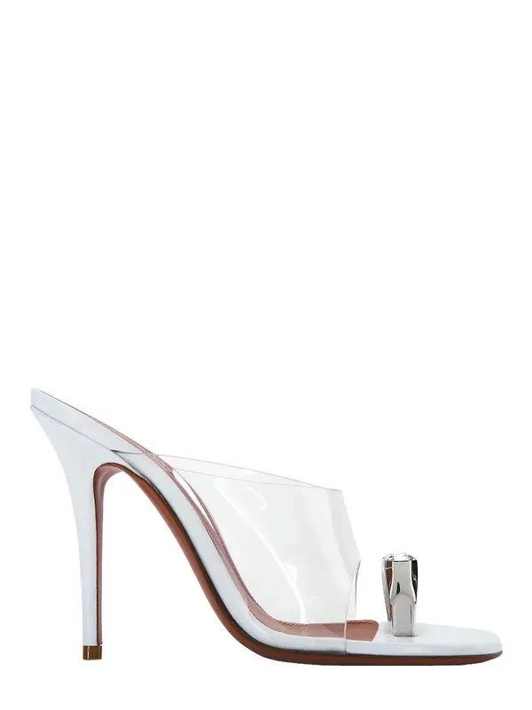 Amina Muaddi Justine 105 Slipper Mule - White