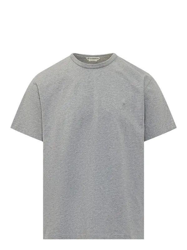 JW Anderson Crew-neck T-shirt With Embroidered Logo - Grey