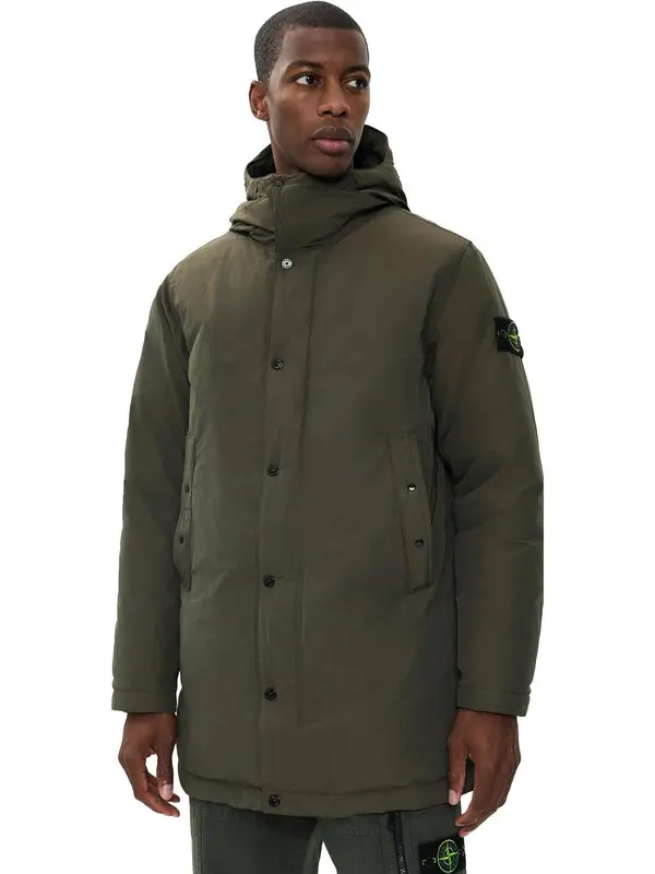 Stone Island Long Down Parka - Coal Grey