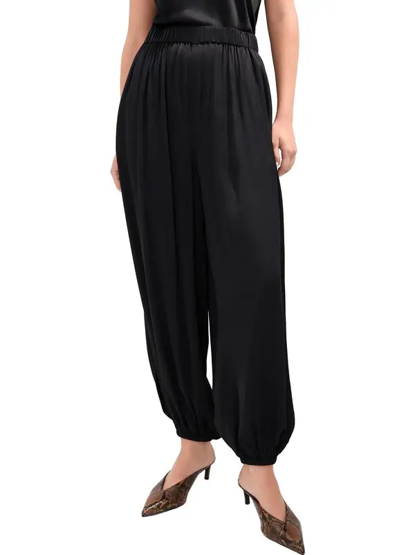 LE BOP Hunter Satin Balloon Pants - Black