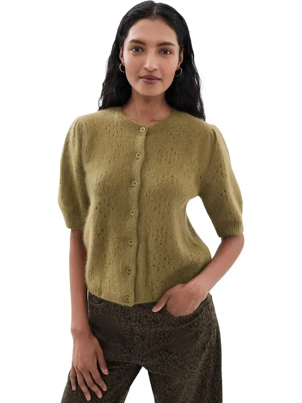 FRAME The Cashmere Airy Cardigen - Deep Olive