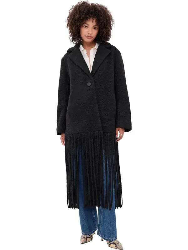 SIMONMILLER Vero Fringe Coat - Black