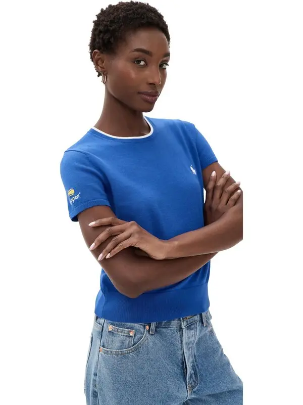 Polo Ralph Lauren Us Open Knit Cotton Tee - Blue