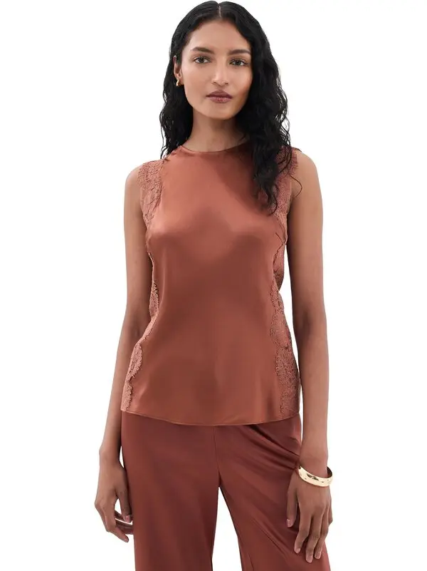 Cami Nyc Milla Silk Top - Affogato