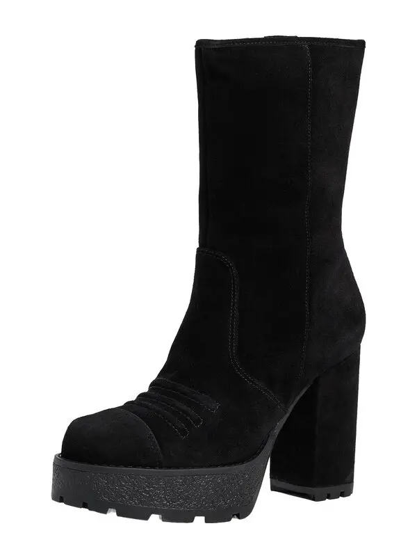 Cinq À Sept Marley Suede Lug Sole Platform Boots - Black
