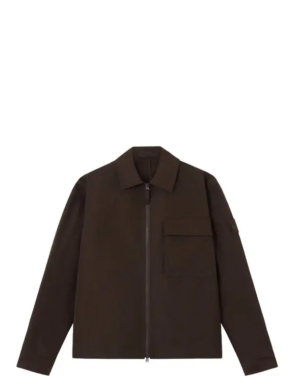 Stone Island Logo Patch Zip-up Jacket - Black