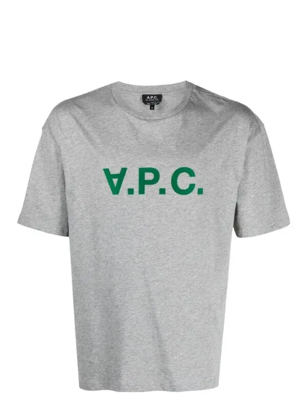 A.p.c. Logo Printed Crewneck T-shirt - Gray