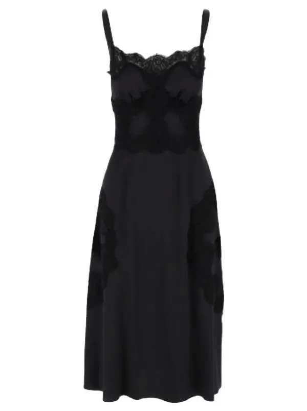 Dolce & Gabbana Dolce Gabbana Lace-trim Dress - Black