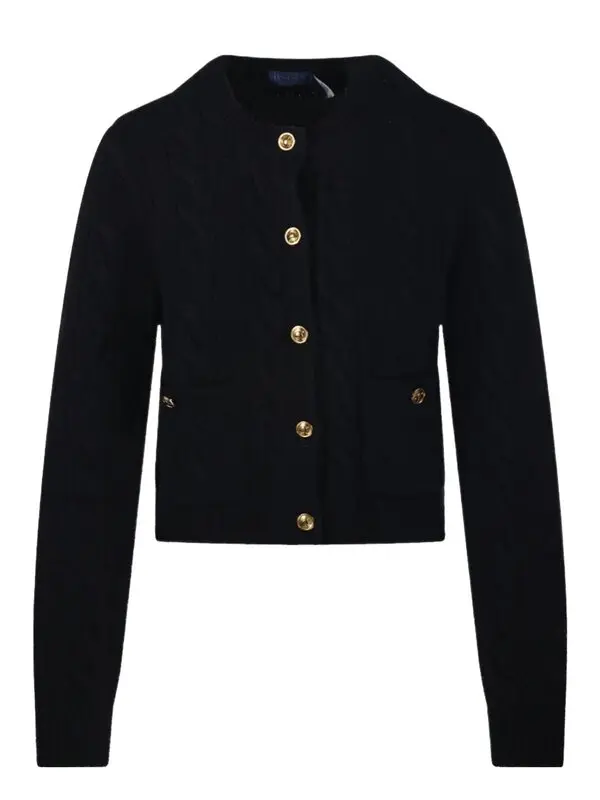 Polo Ralph Lauren Cable-knit Crewneck Buttoned Cardigan - Black