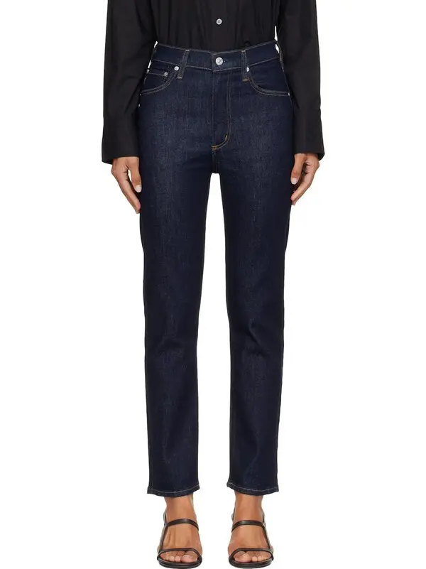 Citizens Of Humanity Cropped Straight Jeans - Navy Blue