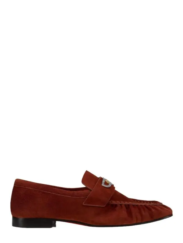 CHRISTIAN LOUBOUTIN Metallic-hardware Loafers - Brown