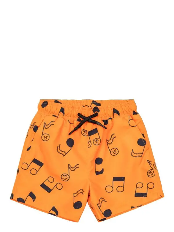 Stella McCartney Graphic-pattern Drawstring Swim Shorts - Orange