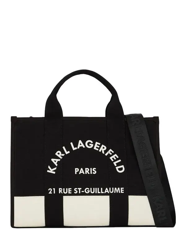 Karl Lagerfeld Rue St-guillaume Canvas Tote Bag - Black