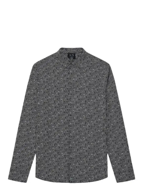Armani Exchange Slim Fit Shirt In Stretch Cotton Poplin - Black