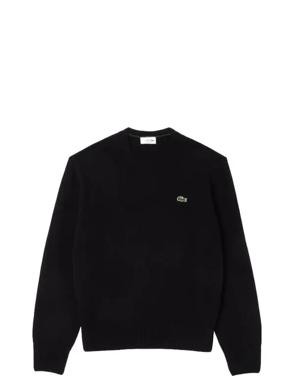 Lacoste Logo Patch Crewneck Sweatshirt - Black