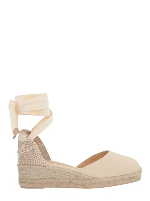 CastaÑer Carina Tie-up Wedge Sandals - Ivory