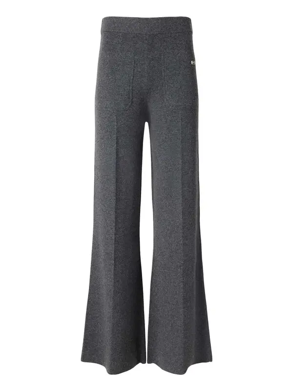 Victoria Beckham Alina Merino Wool And Cashmere-blend Pants - Dark Gray