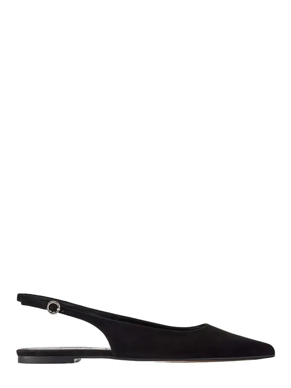 AeydĒ Annora Suede Slingback Flats - Black