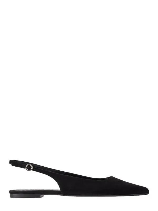 AeydĒ Annora Suede Slingback Flats - Black