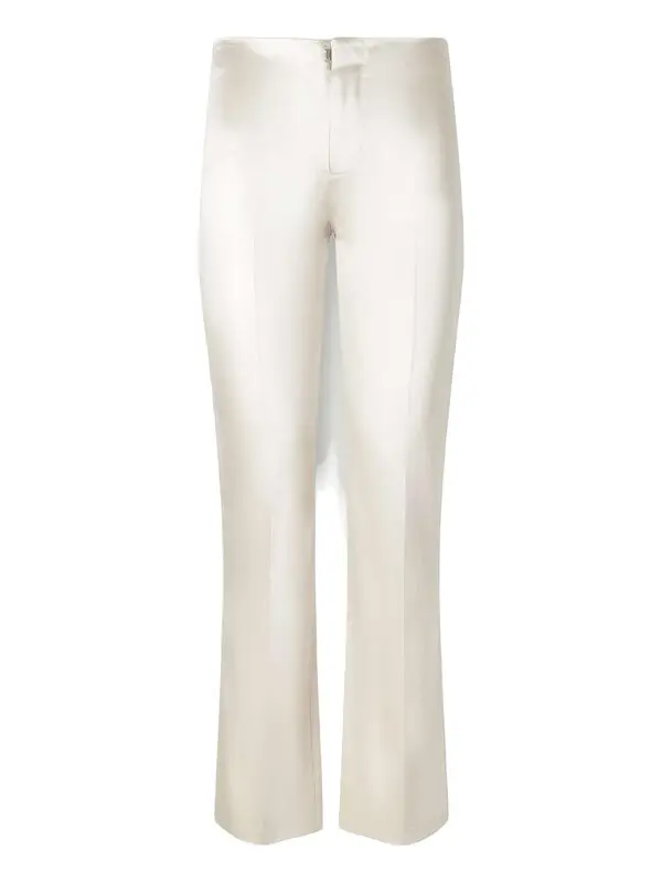LIBEROWE Lilian Cropped Cotton-blend Satin-duchesse High-waist Straight-leg Pants - Ivory