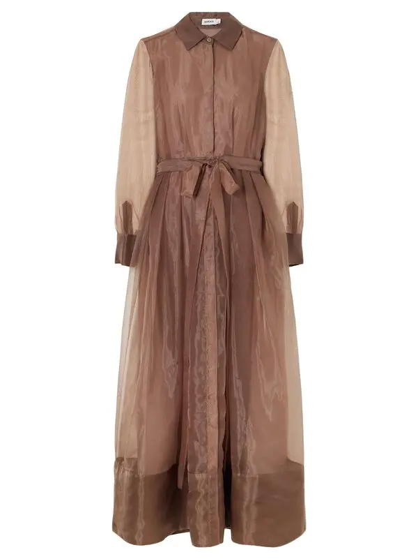 Simkhai Montgomery Belted Organza Gown - Brown
