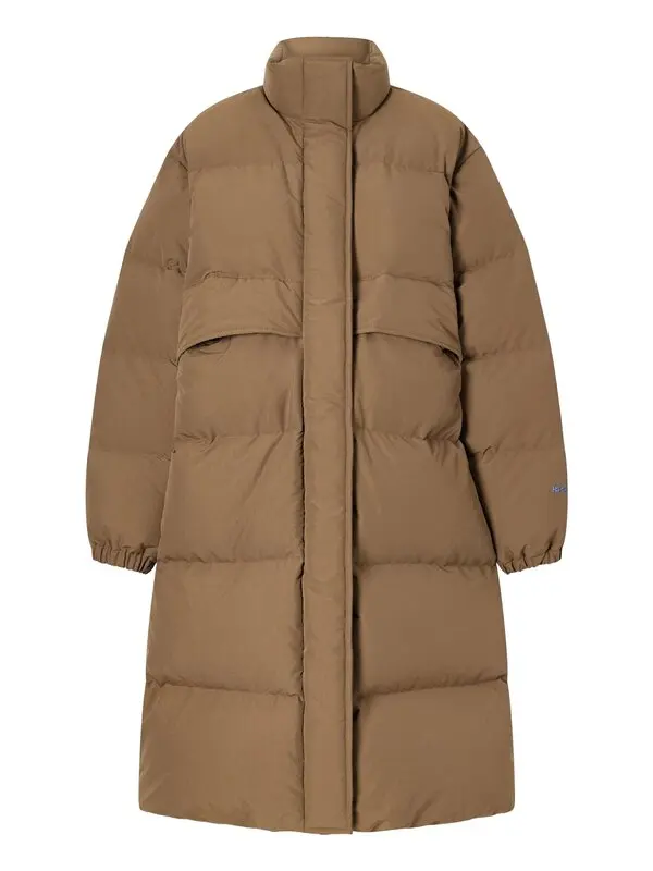 JIL SANDER Logo-appliquéd Quilted Shell Down Coat - Brown