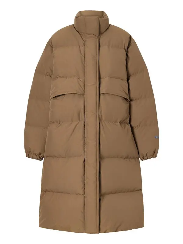 JIL SANDER Logo-appliquéd Quilted Shell Down Coat - Brown