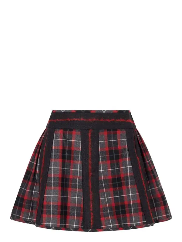 VIVIENNE WESTWOOD Mini Bell Checked Pleated Mini Skirt - Black