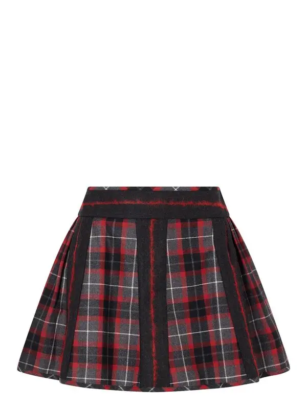 VIVIENNE WESTWOOD Checked Pleated Mini Skirt - Black