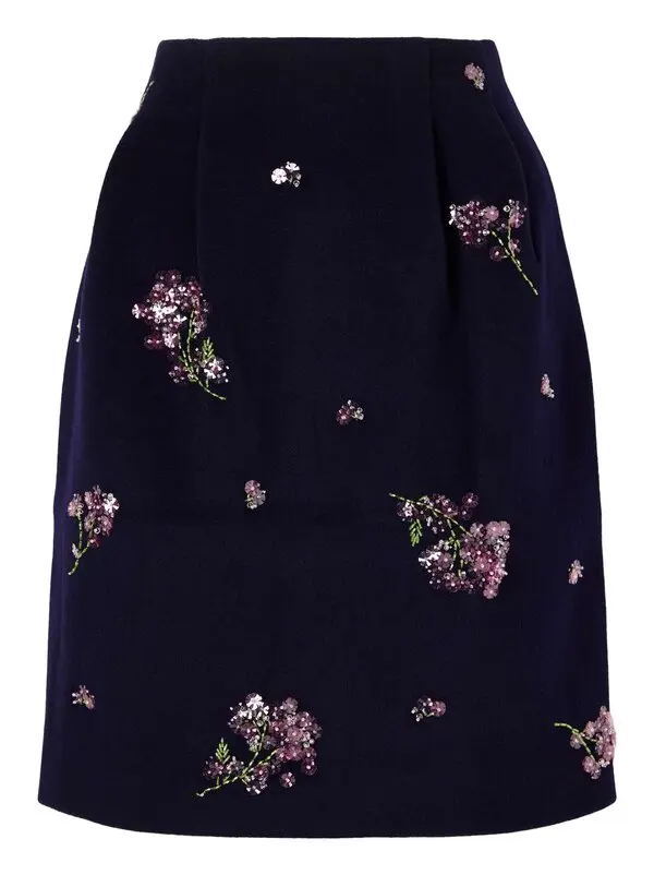 SHUSHU/TONG Sequin-embellished Wool Midi Skirt - Multi