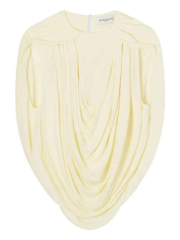 Brandon Maxwell The Astor Draped Jersey Blouse - Yellow