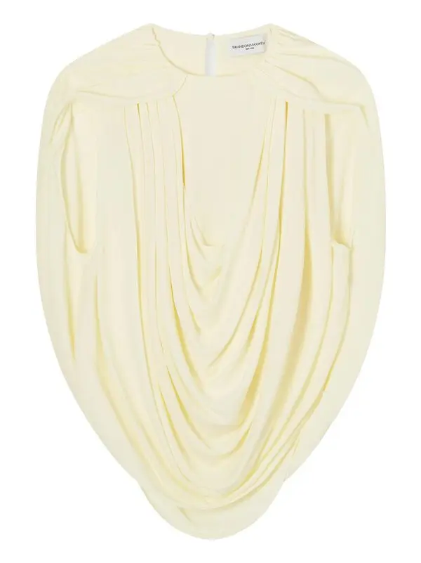 Brandon Maxwell The Astor Draped Jersey Blouse - Yellow