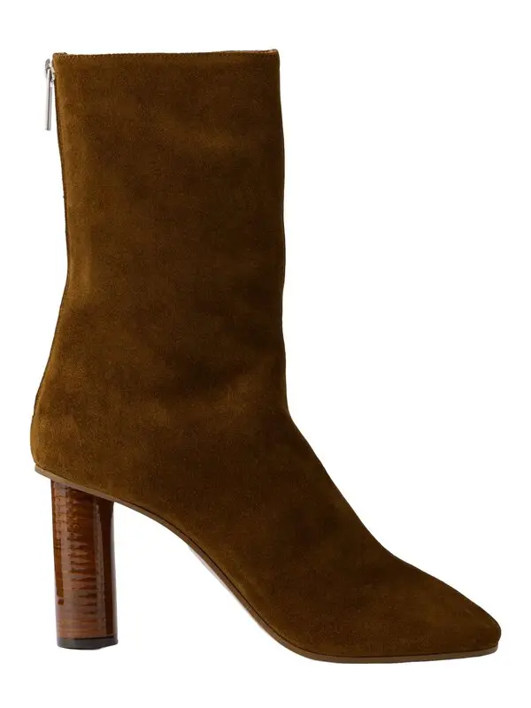 Paris Texas Alice 85 Suede Ankle Boots - Tan