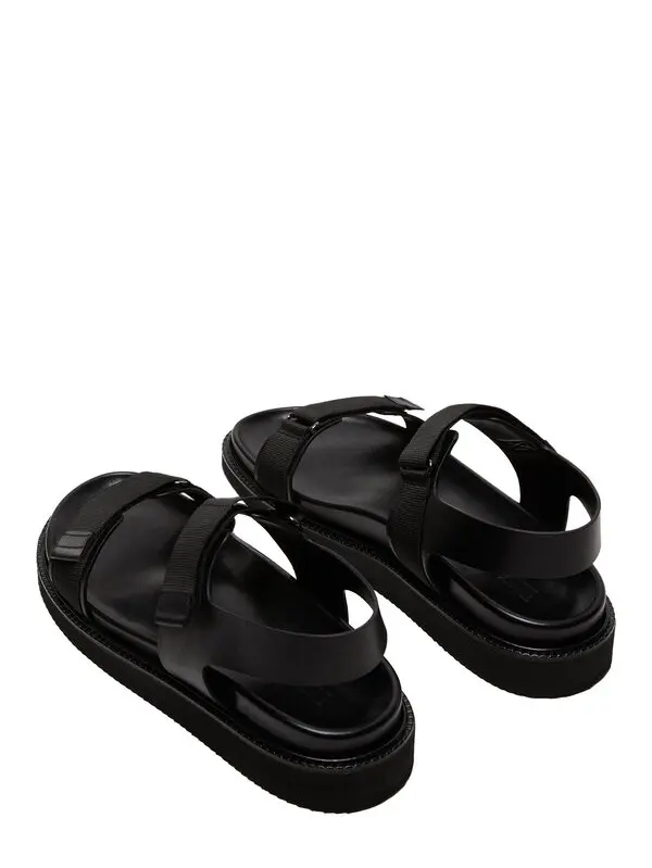 Theory Open Sandal In Leather - Black