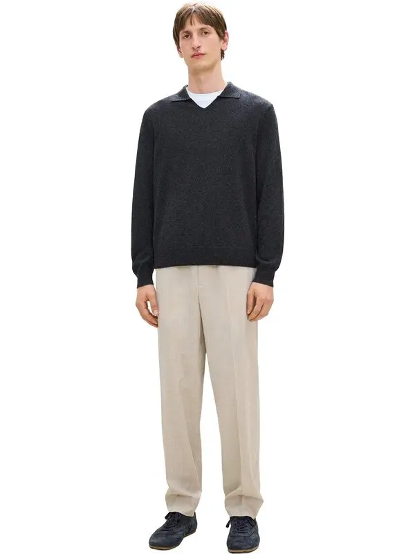 Theory Drawstring Pull-on Pant In Motion Wool Twill - Silver Stone