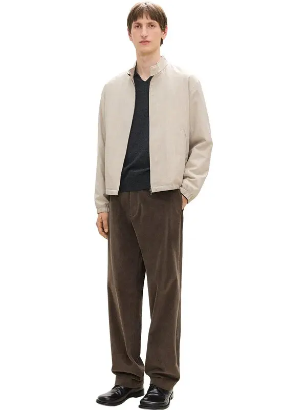Theory Harrington Jacket In Motion Wool Twill - Silver Stone