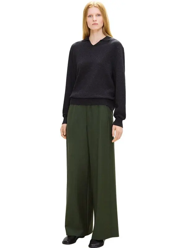 Theory Relaxed Pull-on Pant In Sleek Flannel - Ivy