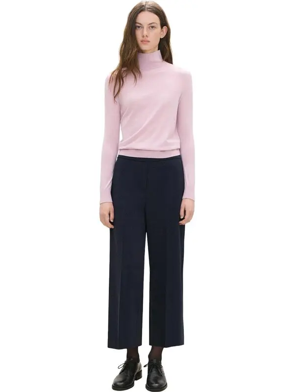 Theory Classic Straight Pull-on Pant In Admiral Crepe - Midnight Navy