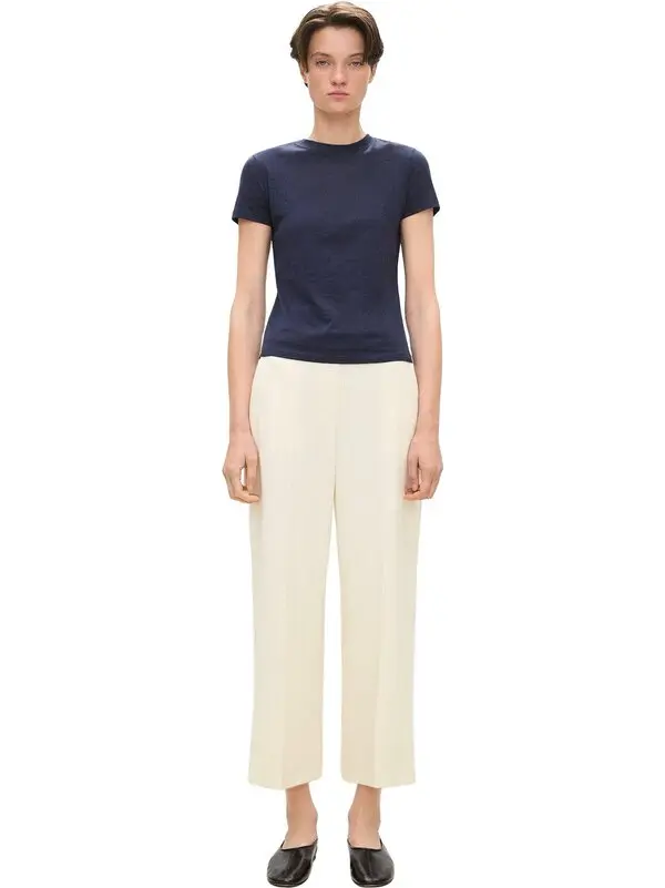 Theory Classic Straight Pull-on Pant In Admiral Crepe - Rice