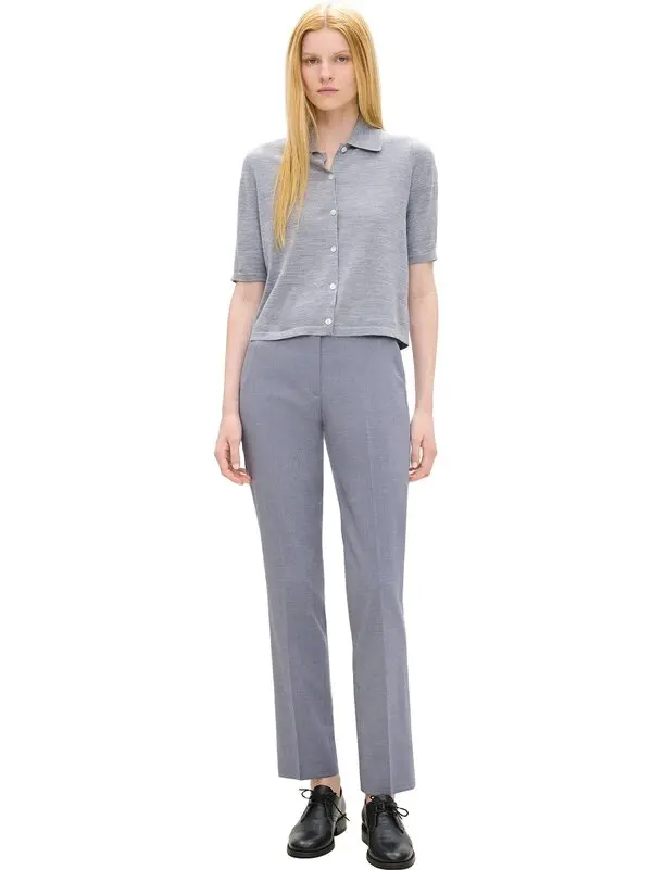 Theory Marcee Pant In Wool Gabardine - Wind Melange