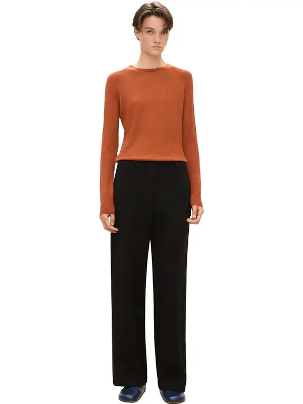 Theory Relaxed Straight Pant In Double-knit Jersey - Black