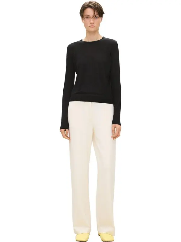 Theory Relaxed Straight Pant In Double-knit Jersey - Ivory