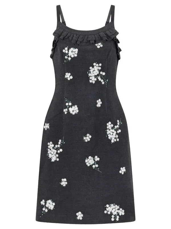 SHUSHU/TONG Sequin-embellished Ruffled Wool-blend Midi Dress - Multi