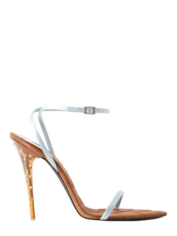 Saint Laurent Ivresse 110 Crystal-embellished Satin Sandals - Multi