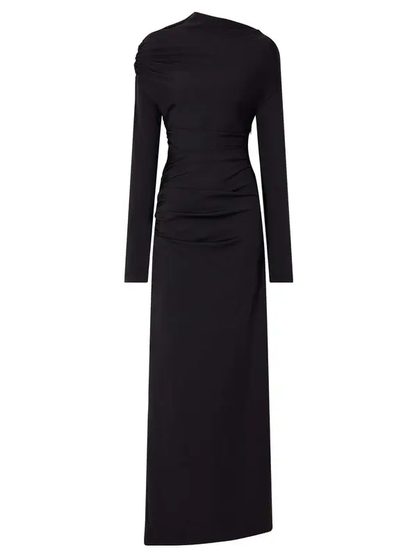 Victoria Beckham Draped Stretch-jersey Gown - Black