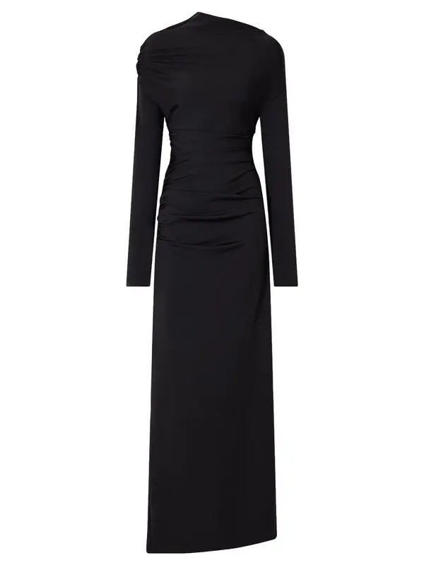 Victoria Beckham Draped Stretch-jersey Gown - Black