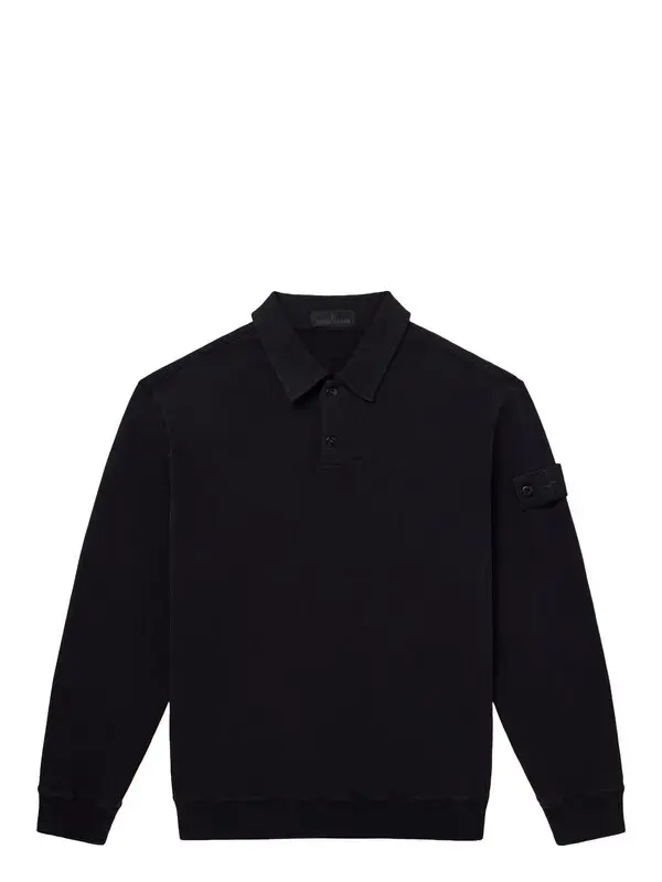 Stone Island Ghost Cotton-jersey Polo Shirt - Black